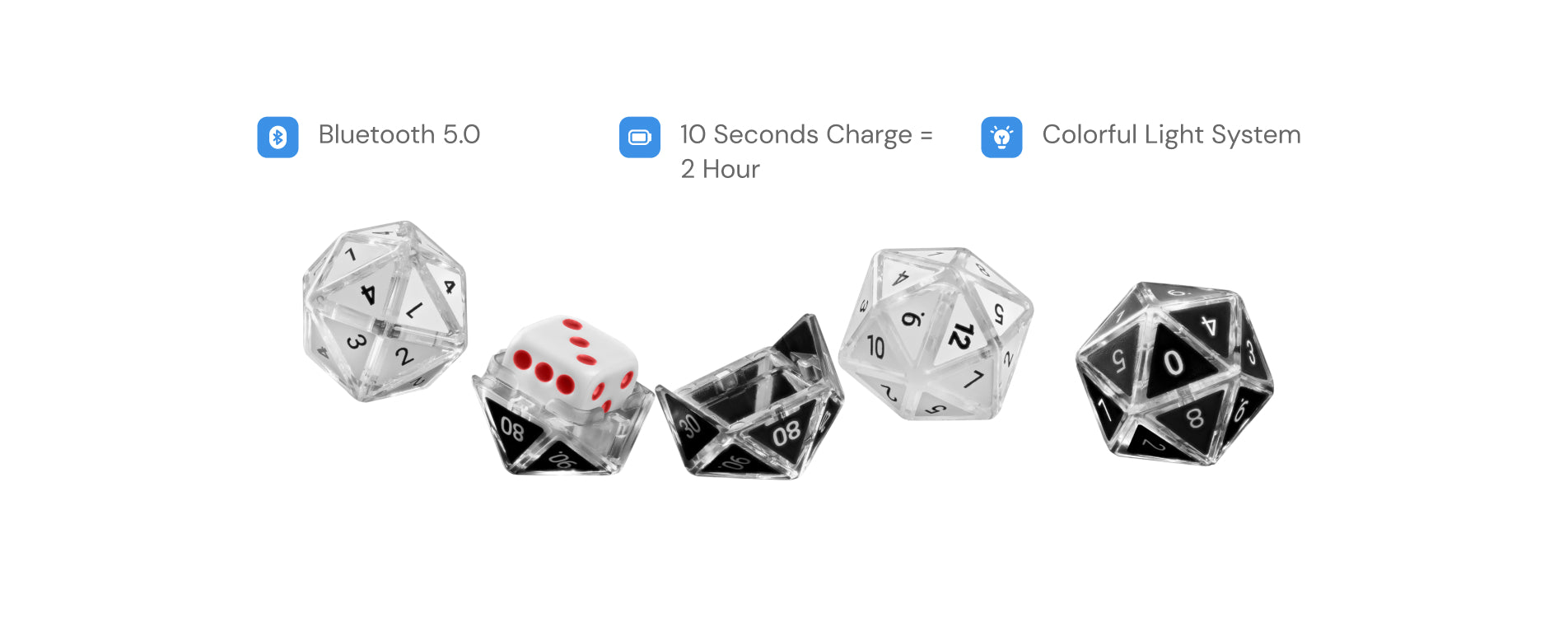 GoDice D20 Connected | Electronic Smart RPG Dice | Particula